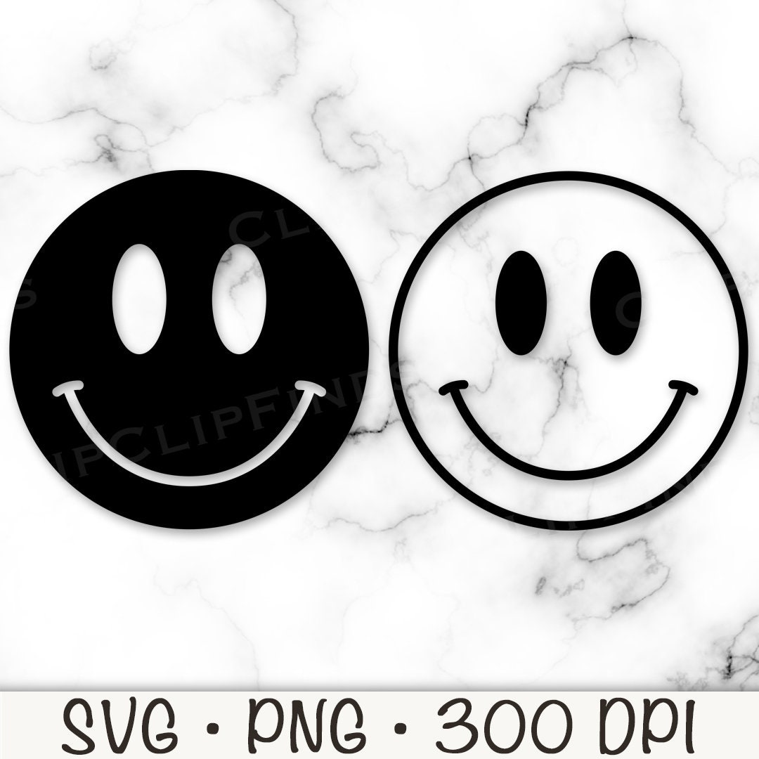 Happy Face SVG, Smiley Face PNG, Hippie Smiley Face, Retro Happy Face ...