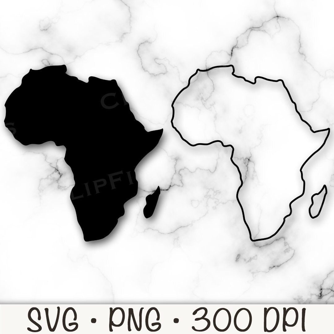 African Map SVG, African Map Outline, African Continent Silhouette ...