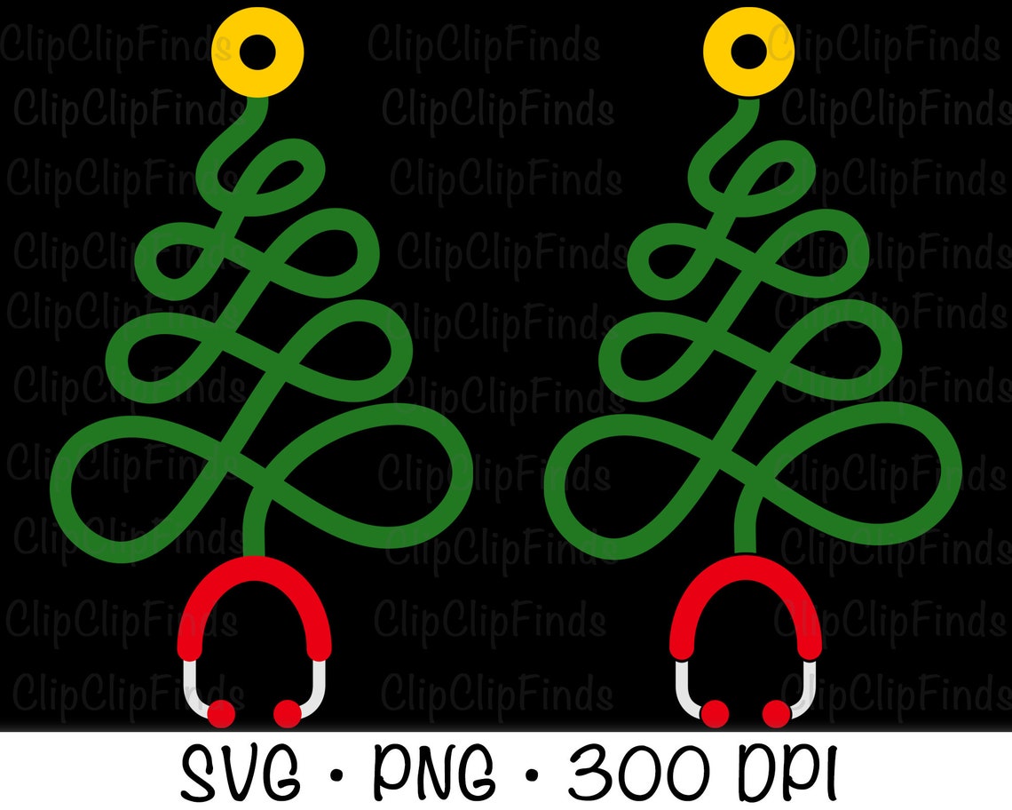 Nurse Christmas Tree Stethoscope Medical Tree SVG Vector Cut - Etsy