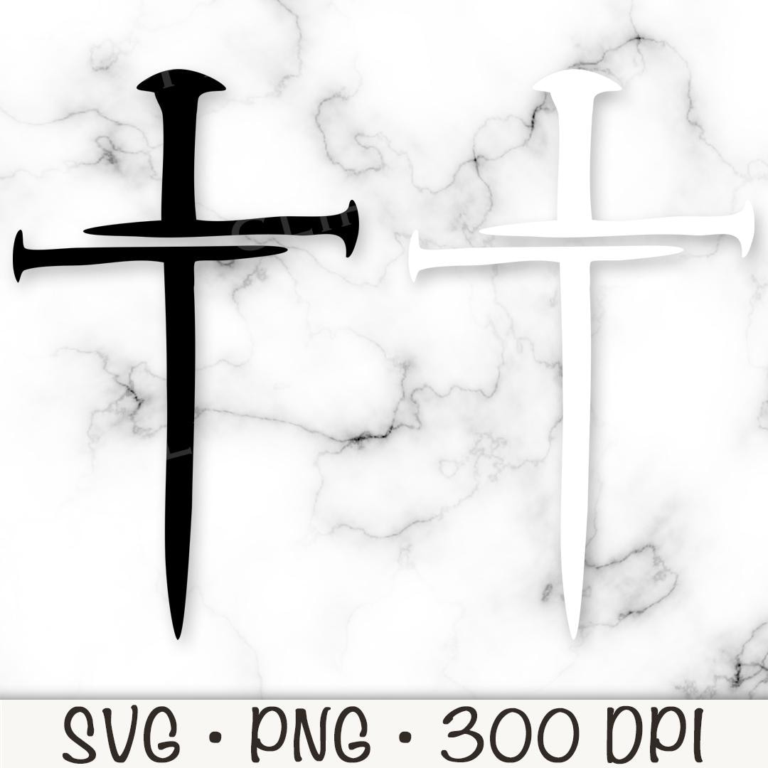 Nail Cross SVG, Nail Cross PNG, Nail Cross Silhouette, Easter Cross ...