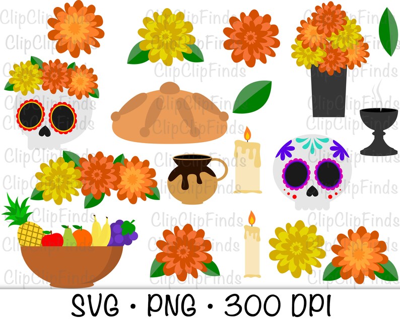 Dia De Los Muertos Day of the Dead Bundle Marigold Sugar - Etsy