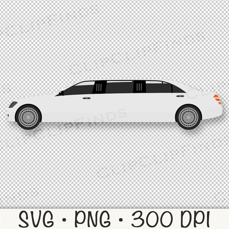 Limousine Clipart, White Limo, Limousine PNG, Limousine SVG, White ...