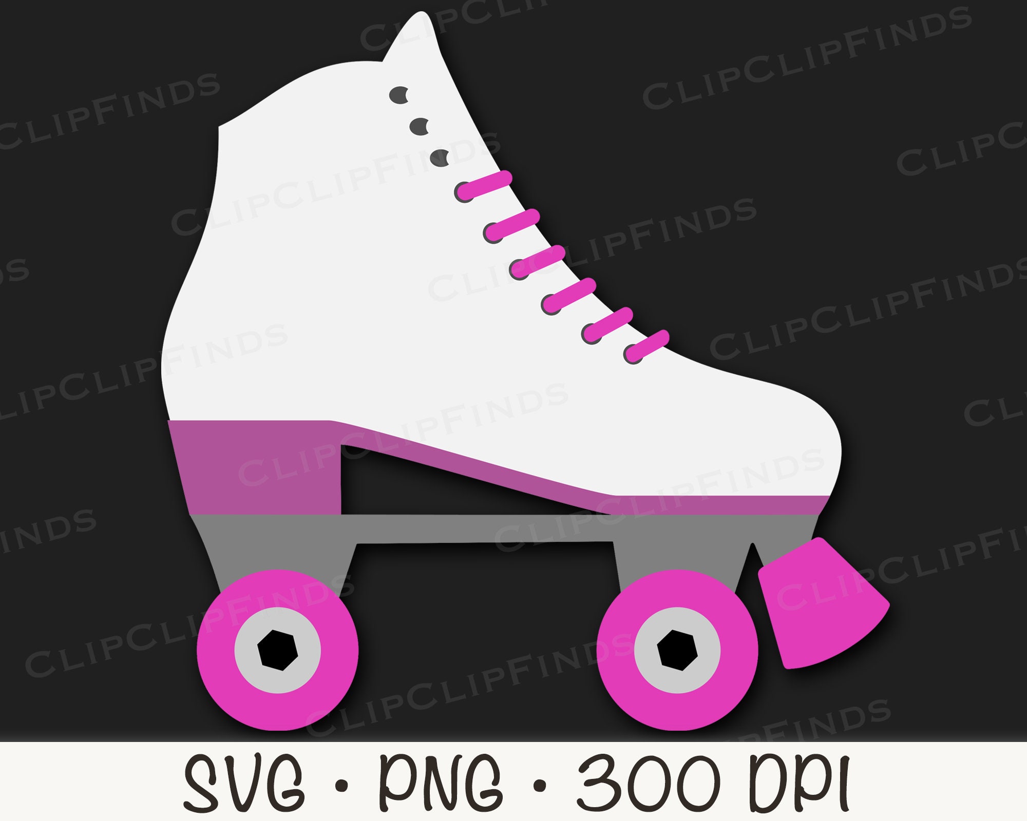 Clipart de patines rosas: PNG, SVG, descarga digital - Etsy España