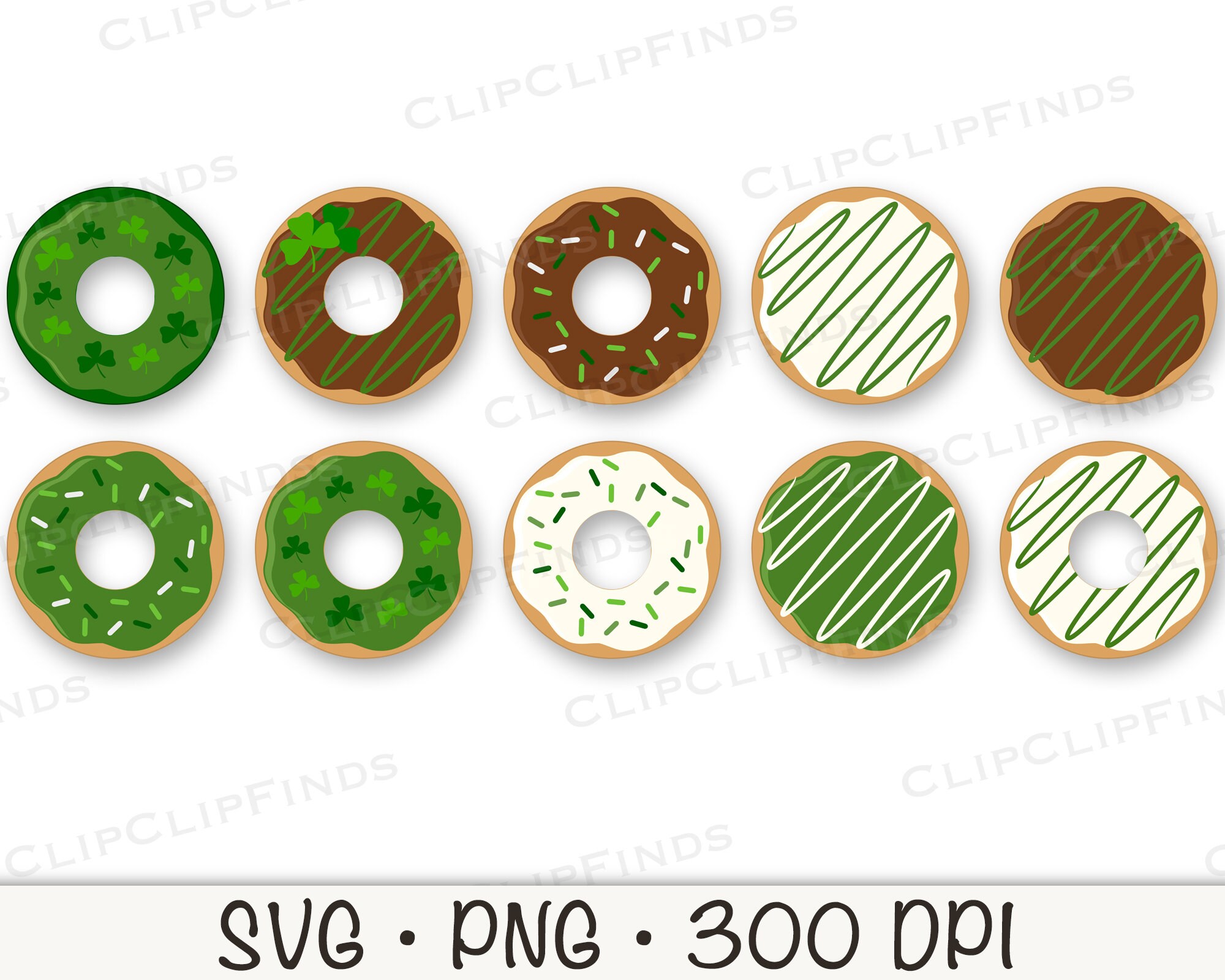 St. Patrick's Day Donut SVG Green Donut Vector Cut File - Etsy