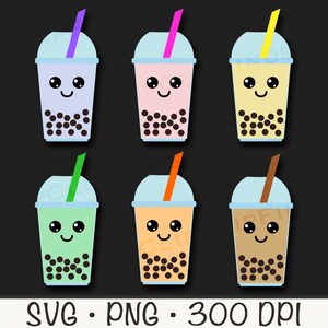 Boba Tea SVG, Cute Kawaii Boba Tea PNG, Bubble Tea Clipart, Bubble Tea ...
