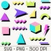 90's SVG, Retro Shapes PNG, Memphis Shapes Clipart, Nineties Elements ...