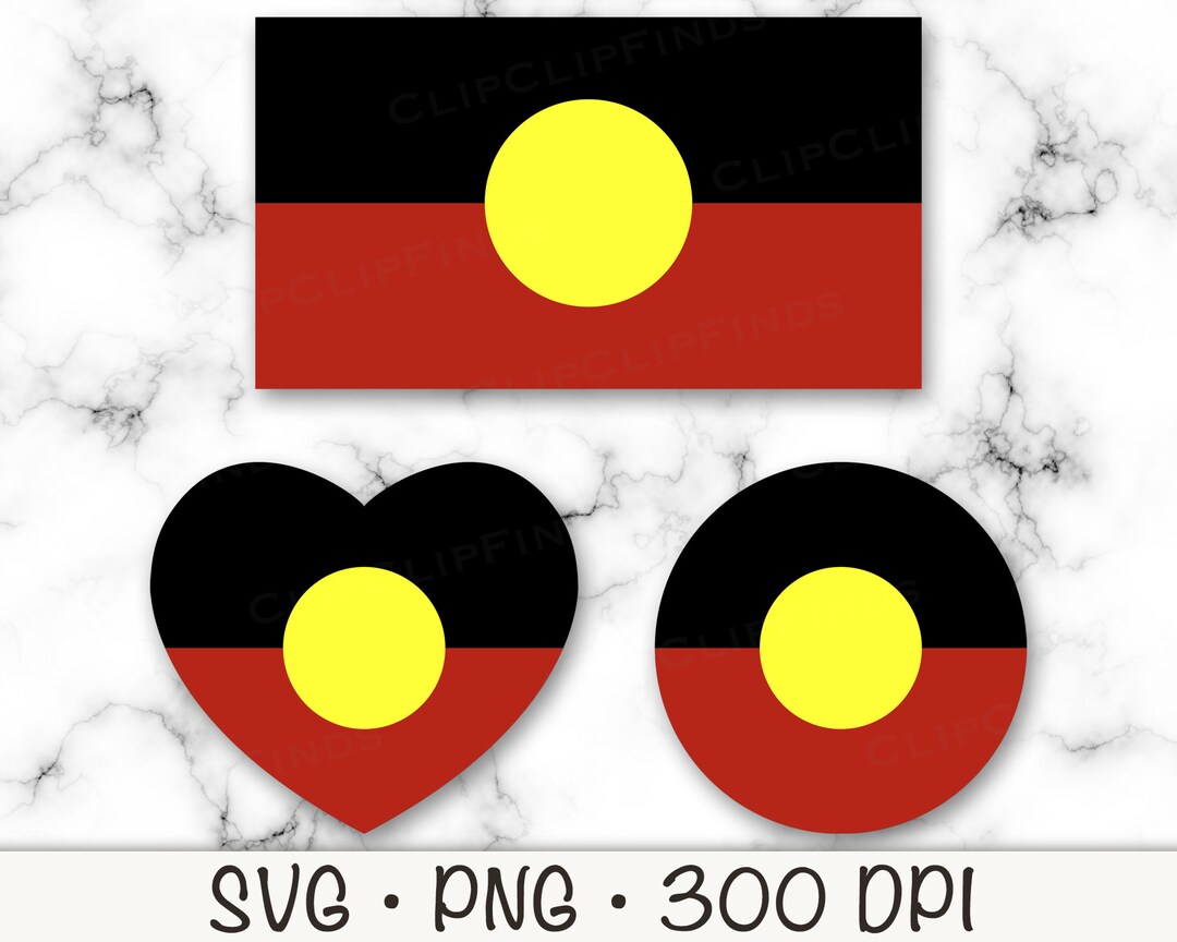 Australian Aboriginal Flag SVG, PNG, Heart, Circle, Indigenous, Digital ...