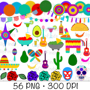 Mexican Clip Art, Mexican Fiesta Clip Art Bundle, Cinco De Mayo ...