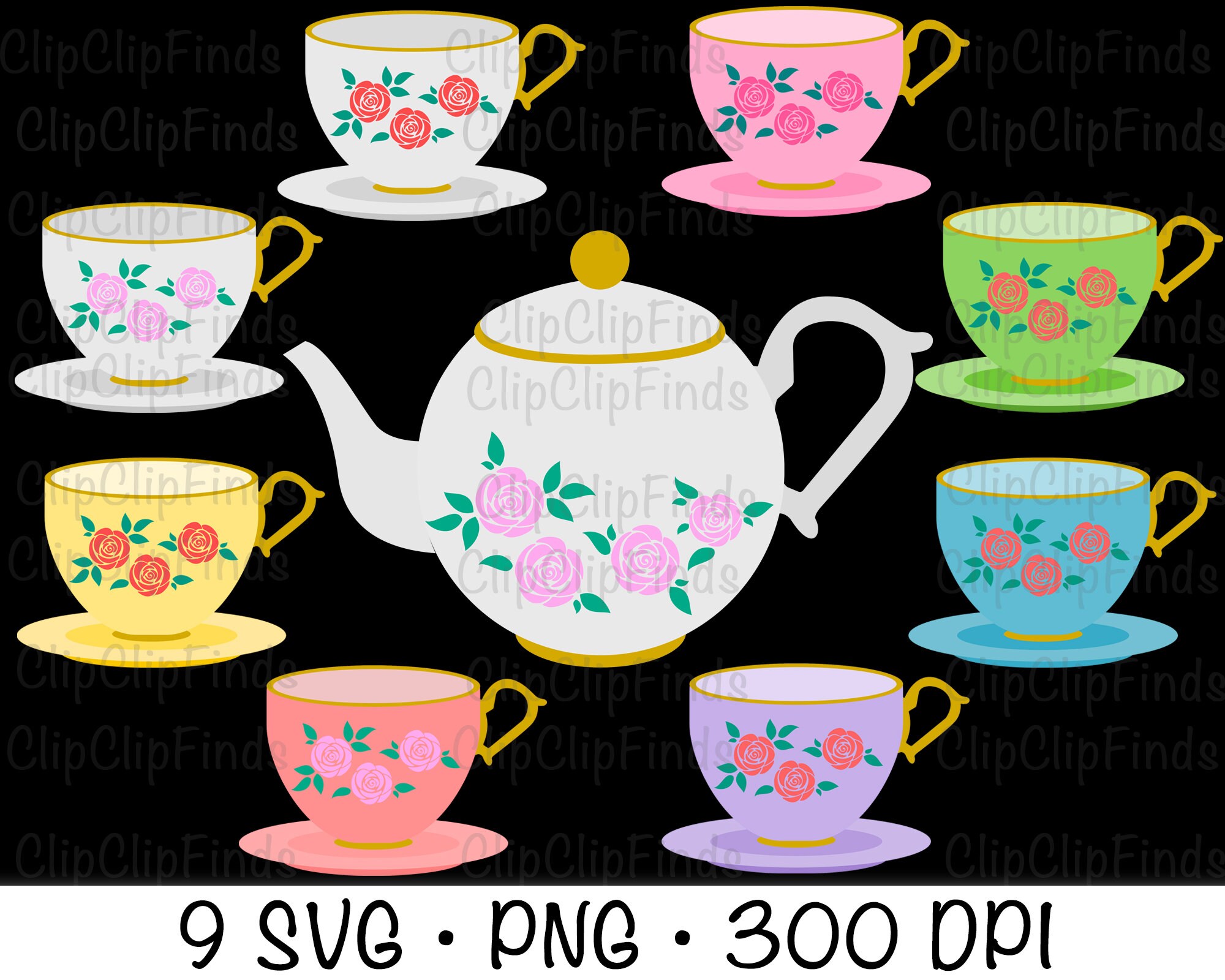Tea Cup and Pot Tea Party Tea Cup SVG Tea Cup PNG Tea - Etsy Australia