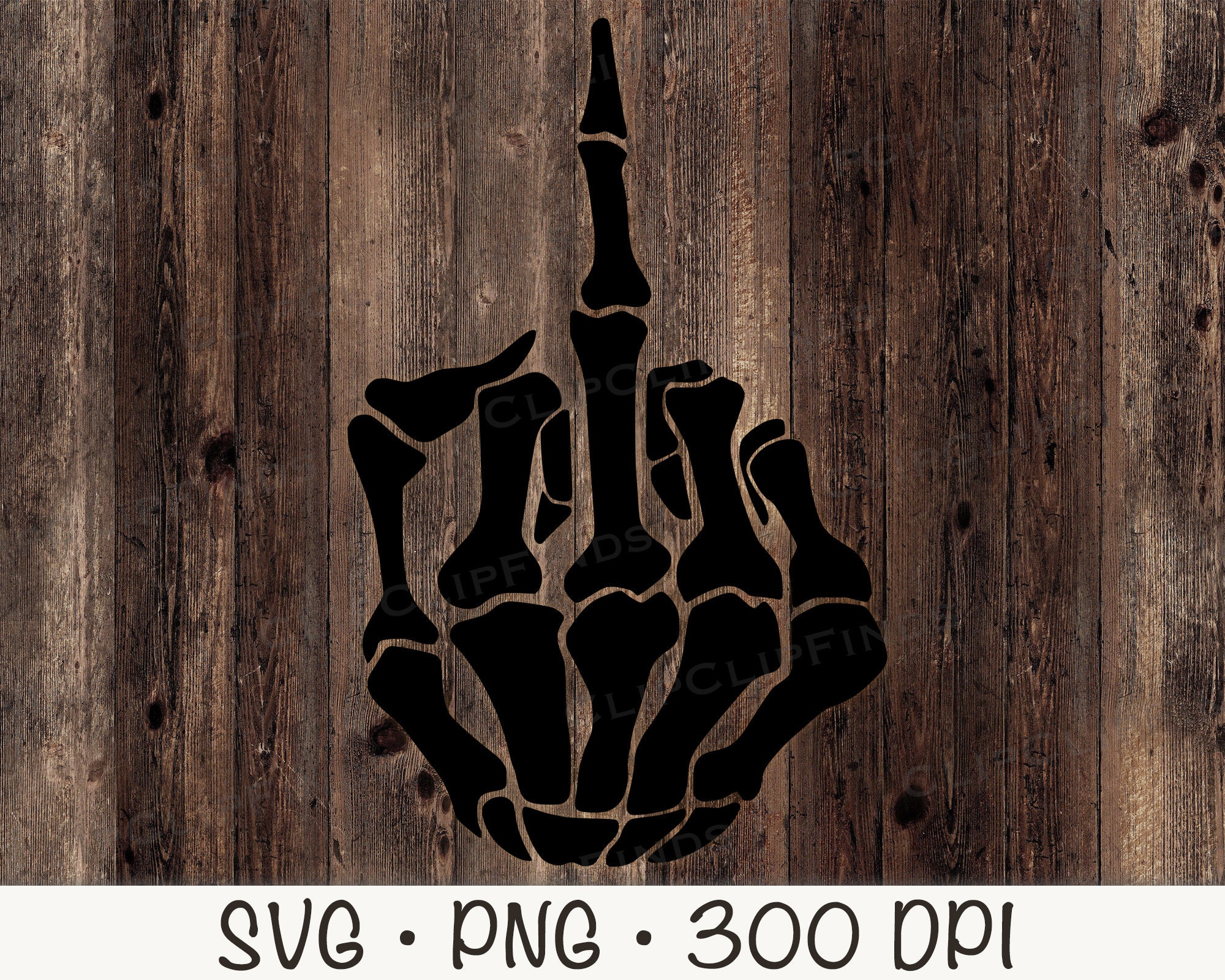 Skeleton Middle Finger, SVG Vector Cut File and PNG Transparent ...