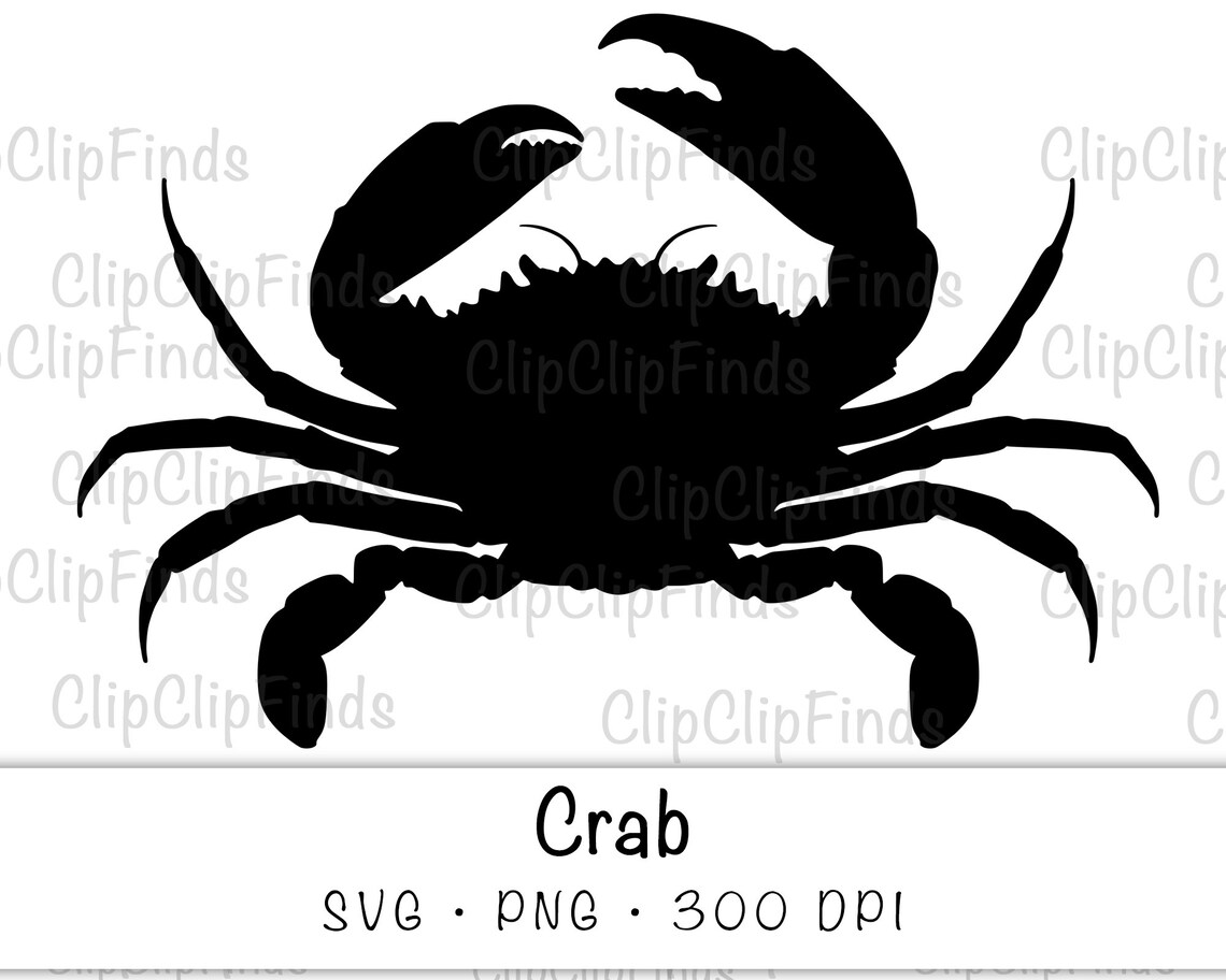 Crab SVG Vector Cut File and PNG Transparent Background - Etsy