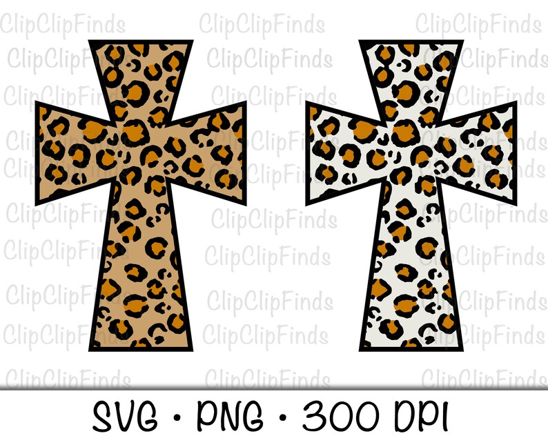 Leopard Print Cross Cross SVG PNG Sublimation Easter - Etsy