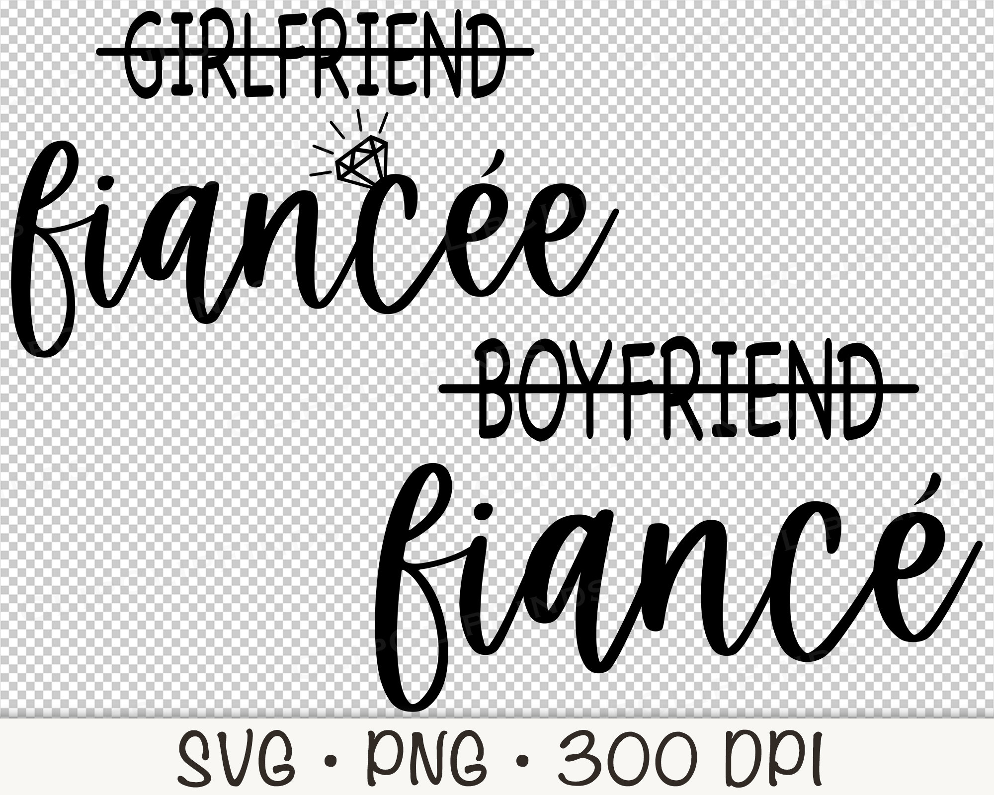 Girlfriend Fiancee Boyfriend Fiance Newly Engaged SVG - Etsy