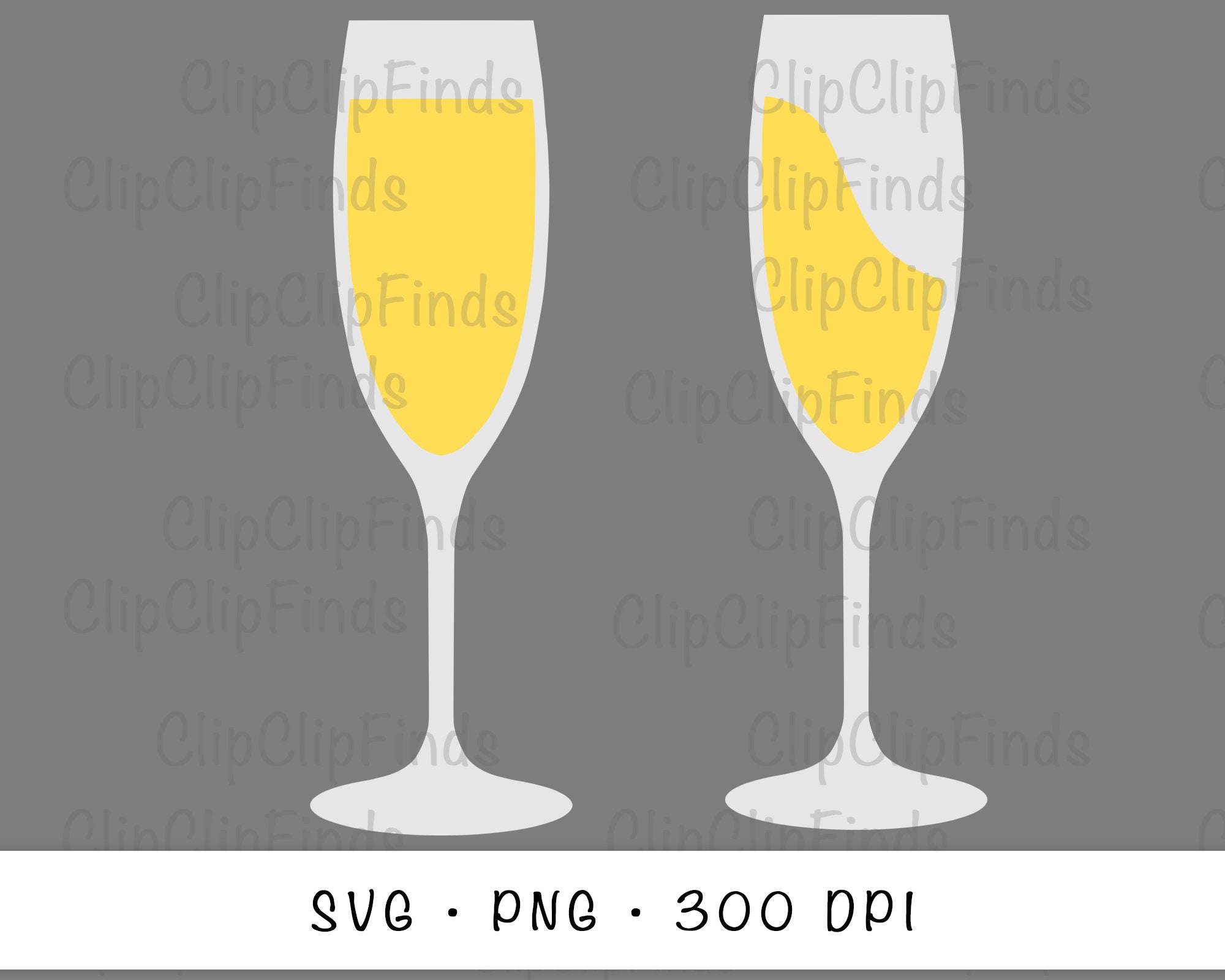 Paper, Party & Kids Champagne Glass Flute Bundle SVG Vector File and ...
