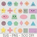 Basic Shapes SVG, Cute Shapes SVG, Kawaii Shapes PNG, Shapes Clipart ...