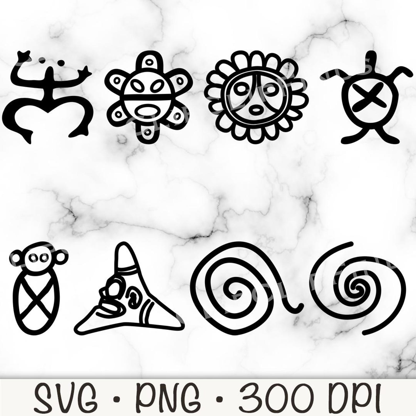 Taino Icon Symbols SVG, Puerto Rico, Taino Silhouette, Coqui, Boricua ...