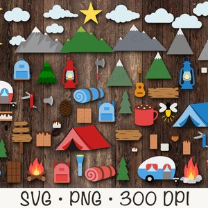 Camping Clipart Bundle: Happy Camper PNG SVG (digital Download) - Etsy