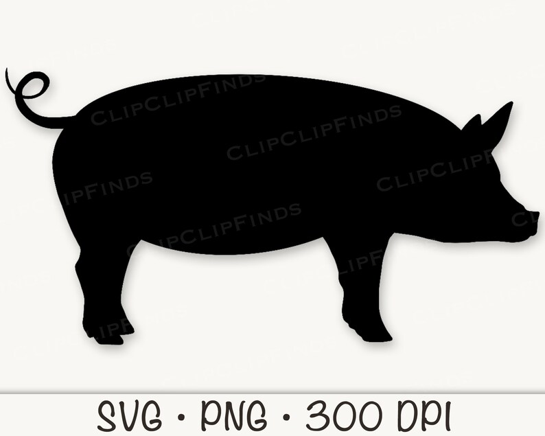 Pig SVG Vector Cut File and PNG Transparent Background Instant Download ...