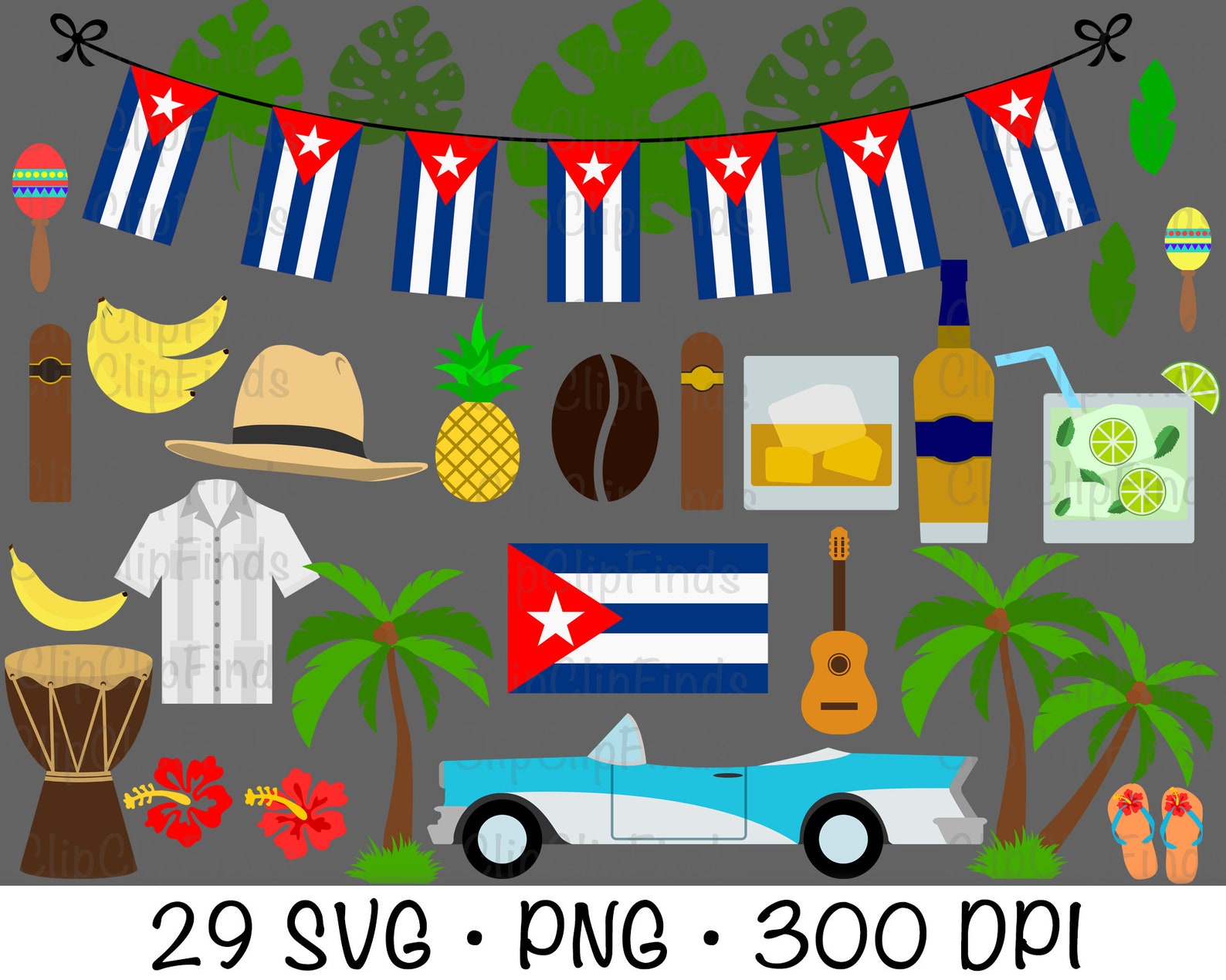 Cuban Clip Art Cuba SVG PNG Instant Digital Download - Etsy