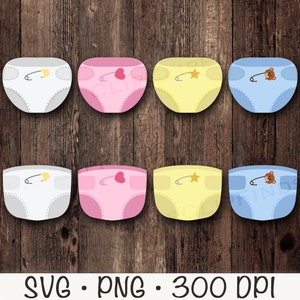 Diapers SVG, Diapers PNG Clipart, Blue Diaper, Pink Diaper, Yellow ...