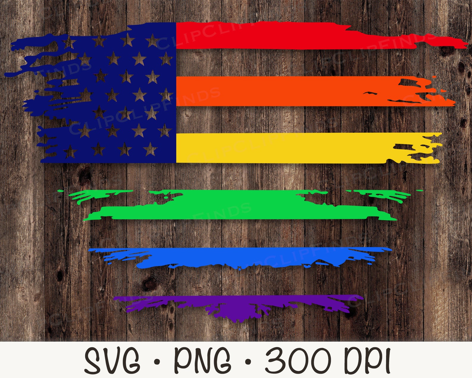 LGBTQ Pride Distressed American Flag SVG Vector Cut File and - Etsy