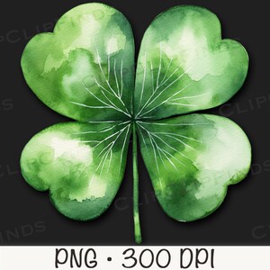 Watercolor Clover PNG, Watercolor 4 Leaf Clover, Saint Patrick's Day ...