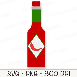 Hot Sauce SVG, Hot Sauce Clip Art, Hot Sauce PNG, Instant Digital ...
