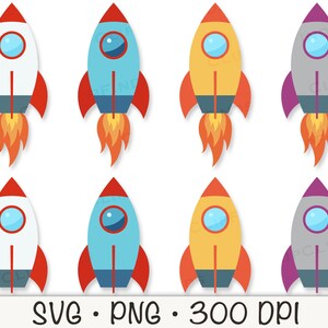 Spaceship SVG, Rocket SVG, Spaceship Bundle, PNG, Space Clipart, Vector ...