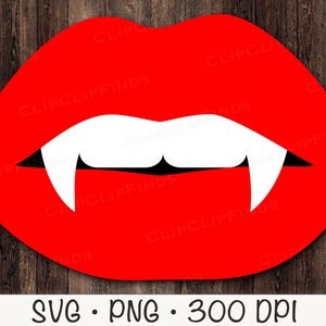 Fang Lips, Vampire Lips, Red Lips, Halloween Fang Lips, SVG, PNG ...