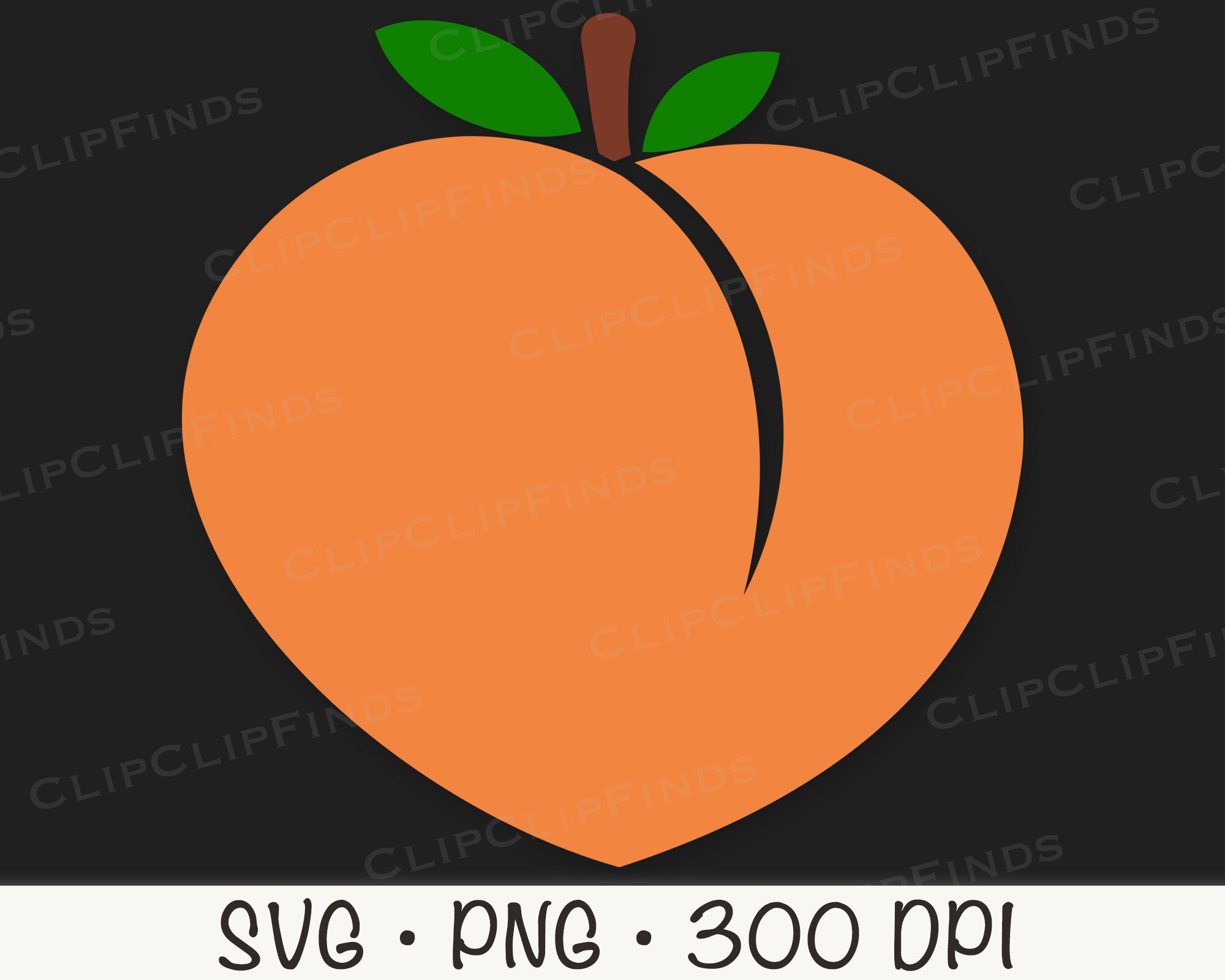 Peach SVG, Vector Cut File, Peach PNG, Transparent Background Clip Art ...
