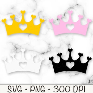 Heart Queen Crown SVG, Queen of Hearts, Vector Cut File and PNG ...