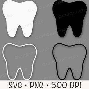Tooth SVG, Tooth Outline, Tooth PNG, Tooth Clipart, Vector, Layered ...