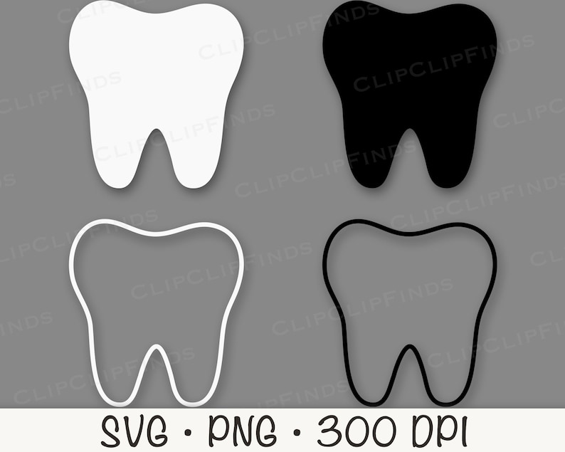 Tooth SVG Tooth Outline Tooth PNG Tooth Clipart Vector - Etsy