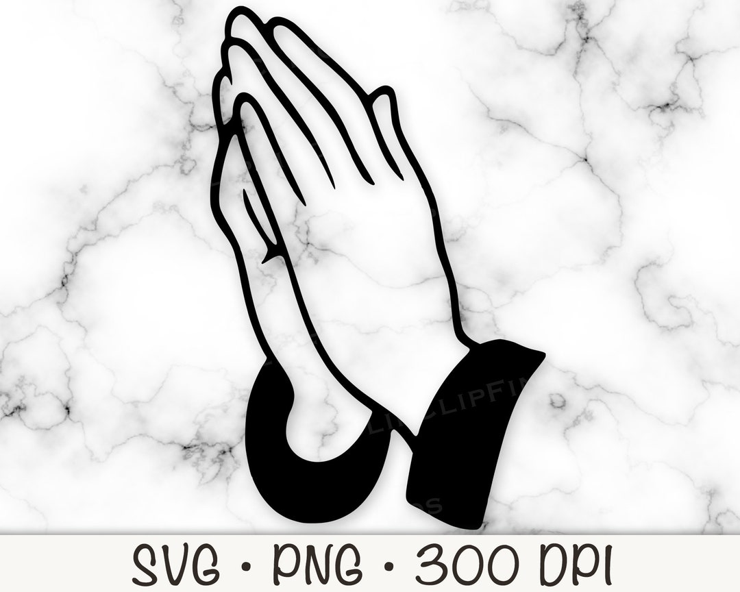 Praying Hands SVG Vector Cut File, PNG Transparent Background Clip Art ...