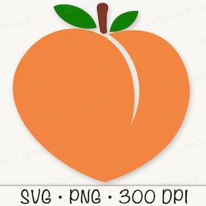Peach SVG, Vector Cut File, Peach PNG, Transparent Background Clip Art ...