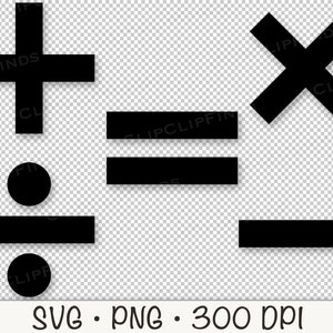 Math Symbols SVG, Multiplication, Addition, Subtraction, Equal, PNG ...