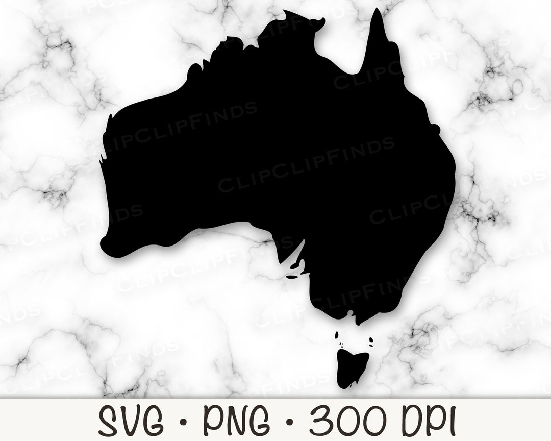 Australia Map Silhouette SVG, Australia Country Map PNG, Digital ...
