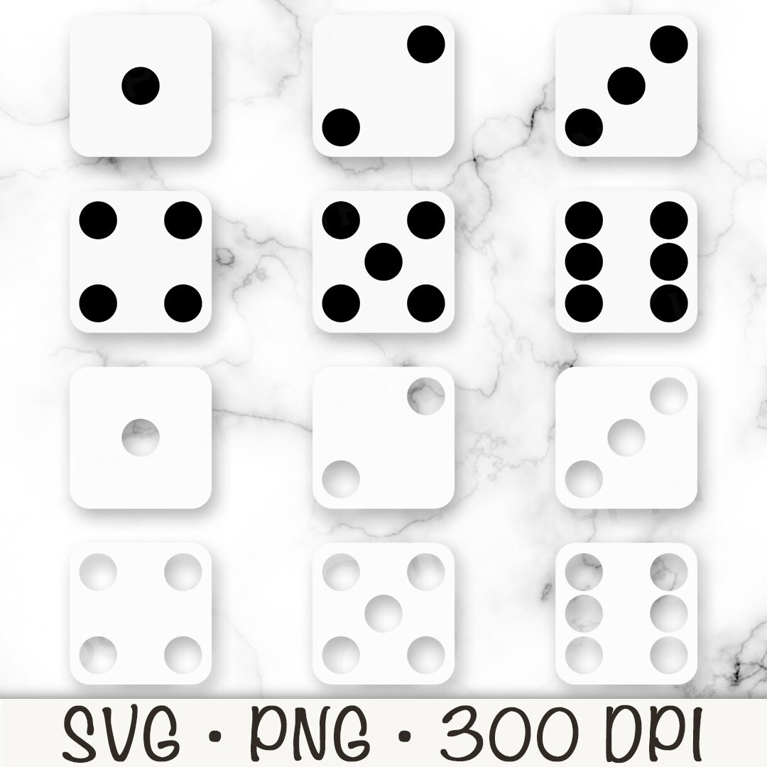 Dice Clipart: White Board Game Dice SVG PNG (digital Download) - Etsy