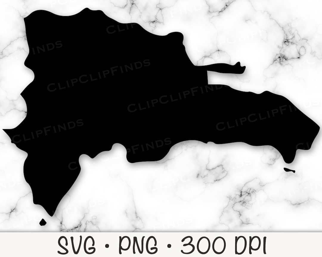 Dominican Republic Silhouette Map SVG, PNG, Instant Digital Download - Etsy