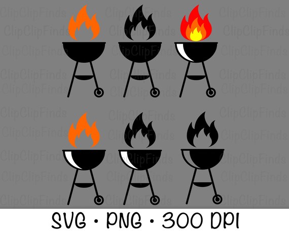 BBQ Grill With Flame Grill Master Summer Cookout SVG PNG - Etsy