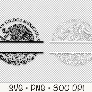 Escudo Mexicano Split Monogram, Mexican Flag Eagle, SVG, Sublimation ...