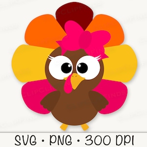 Cute Baby Girl Thanksgiving Turkey, SVG Vector File and PNG Transparent ...
