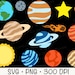 Planets SVG, Space PNG, Solar System Clipart, Instant Digital Download ...