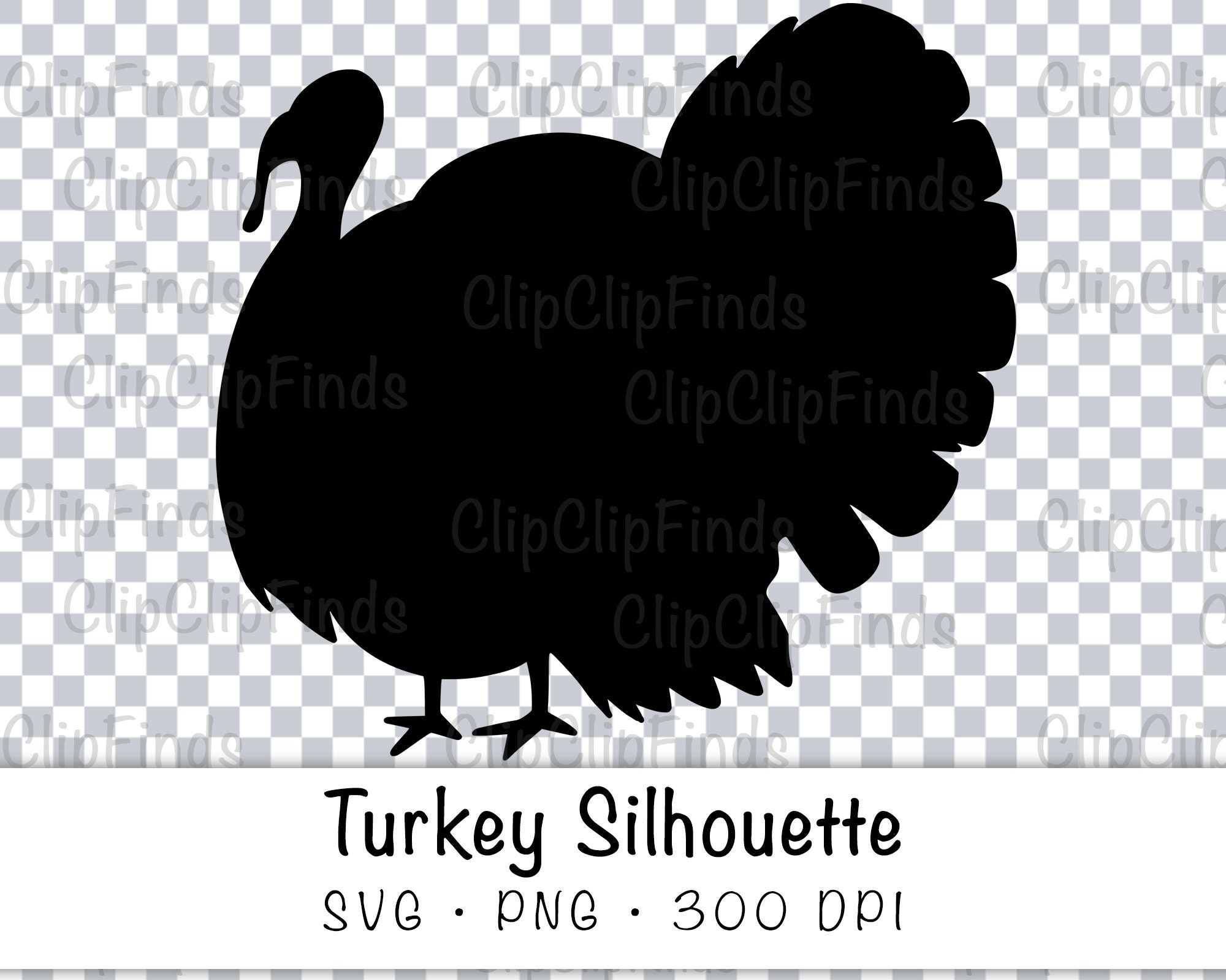 Silueta de pavo archivo vectorial SVG y fondo transparente - Etsy México