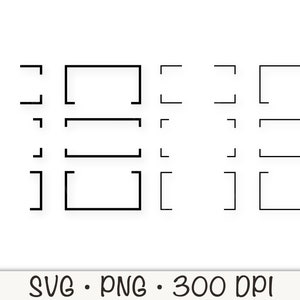 Rectangle Outline Split Monogram, Rectangle Border Frames SVG, Vector ...