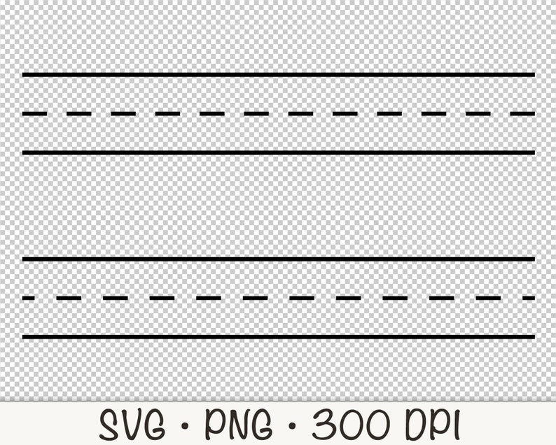 Dotted School Notebook Lines, SVG, PNG, Road Division Lines, Instant ...