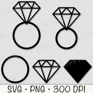 Diamond Ring SVG, Engagement Ring PNG, Wedding Ring Svg, Wedding Band ...