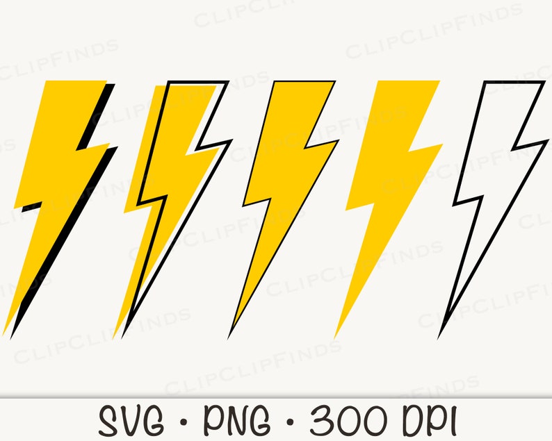 Lightning Bolt SVG: Thunder Outline Clipart (digital Download) - Etsy
