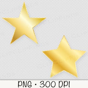 Gold Star Clipart, Gold Star PNG, Gold Star Overlay, Digital Download ...