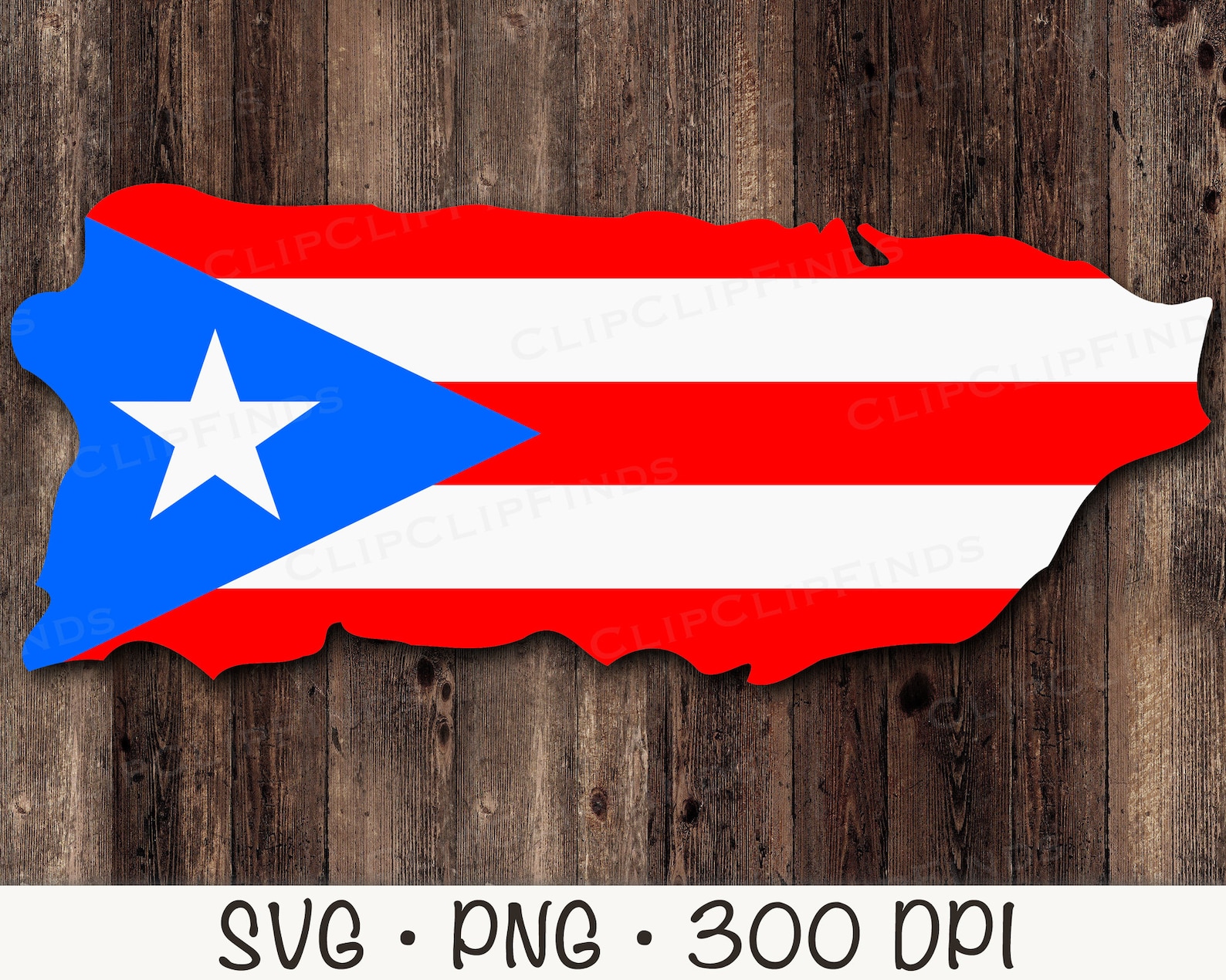 Puerto Rico Flag Map: SVG PNG Clipart (digital Download) - Etsy